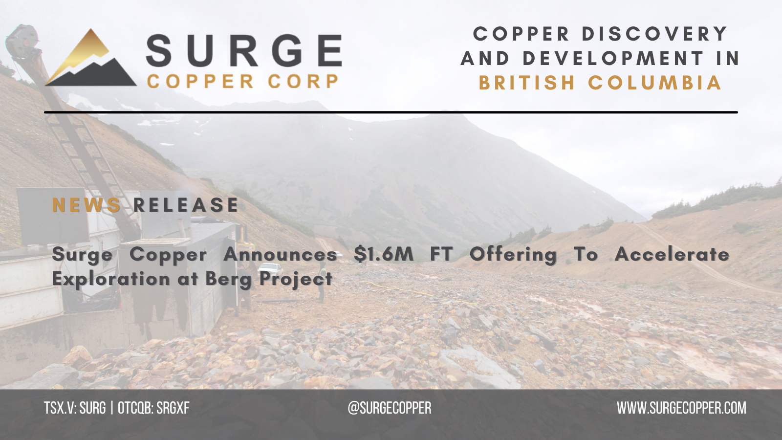 Surge Copper Corp. | Surge Copper Announces $1.6M FT Offering To ...