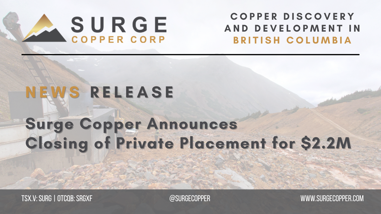 Surge Copper Corp. | Surge Copper Announces Closing of Private ...