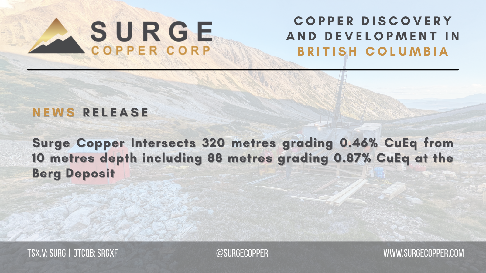 Surge Copper Corp. | Surge Copper Intersects 320 metres grading 0.46% ...