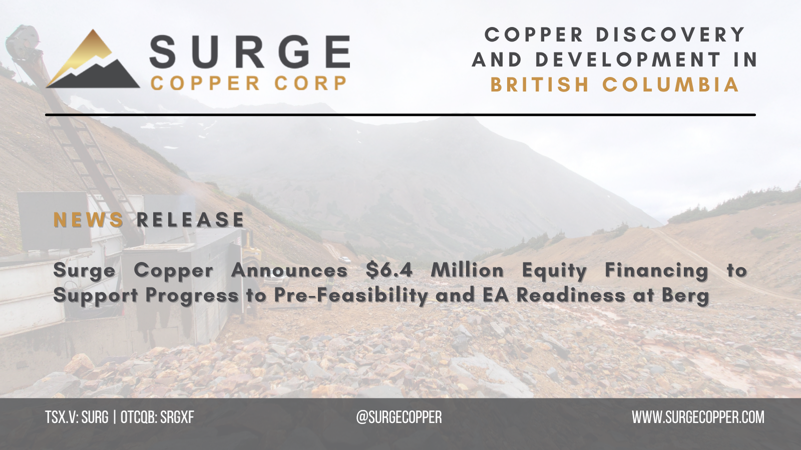 Surge Copper Corp. | Surge Copper Announces $6.4 Million Equity ...